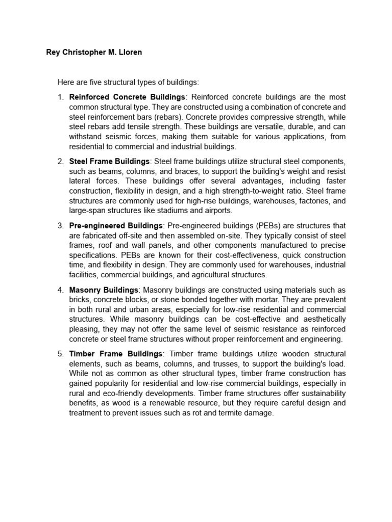 Structural Types of Building | PDF | Masonry | Concrete