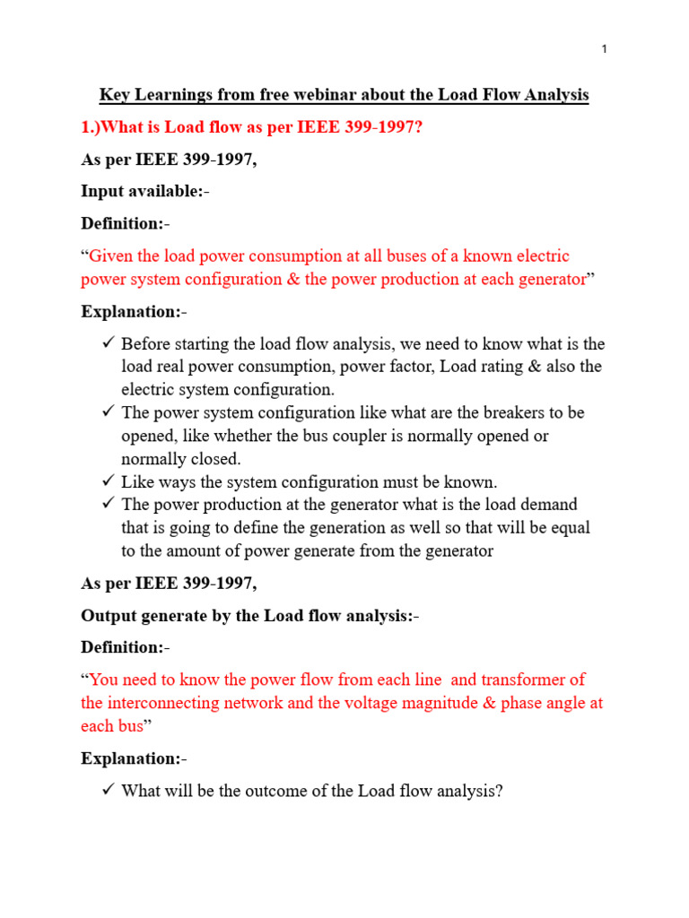 Load Flow Analysis | PDF | Steady State | Transformer