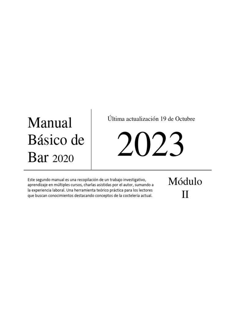 Manual Basico de Bar Modulo II | Descargar gratis PDF | Curry | Ron