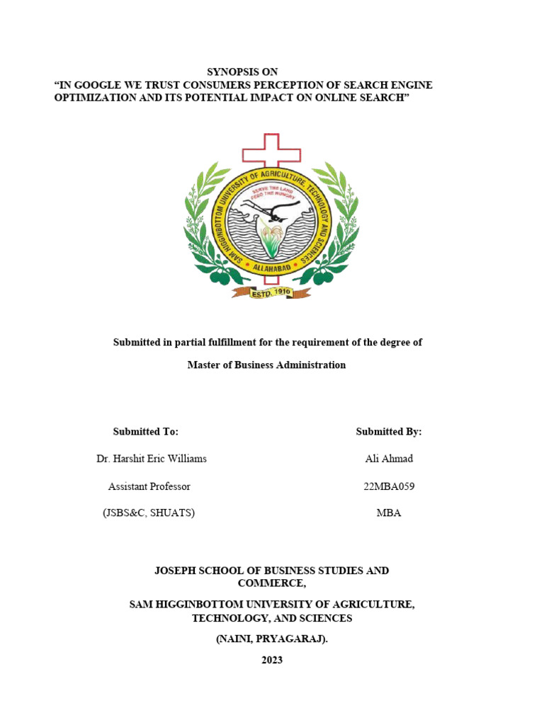 Ali Synopsis | PDF | Search Engine Optimization | Bias