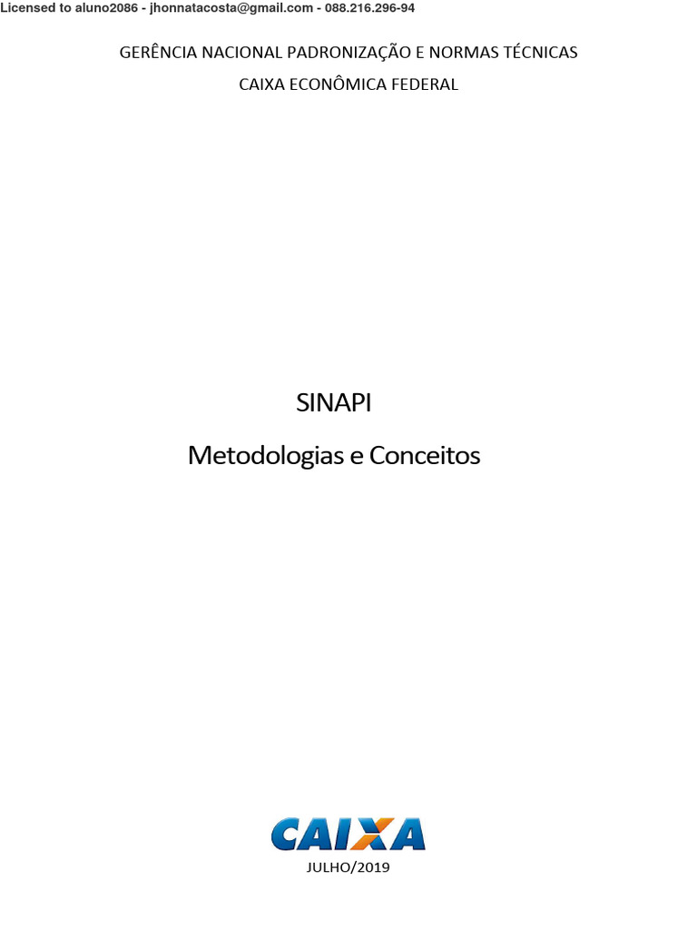 Livro SINAPI Metodologias e Conceitos Versao Digital 6 Edicao | Download grátis PDF | Despesa ...