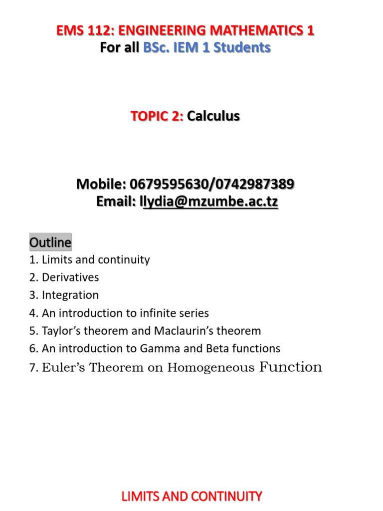 Topic 2 EMS 112 | PDF | Asymptote | Trigonometric Functions