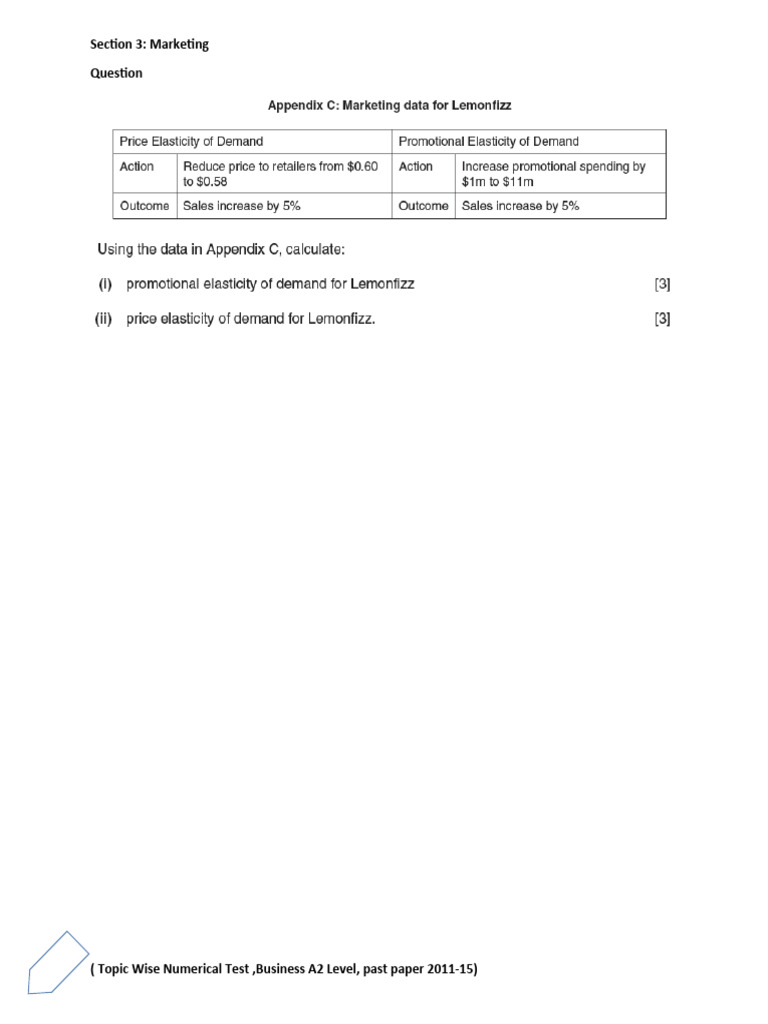 A2 Business Numerical (2011-15) Past Papers | PDF