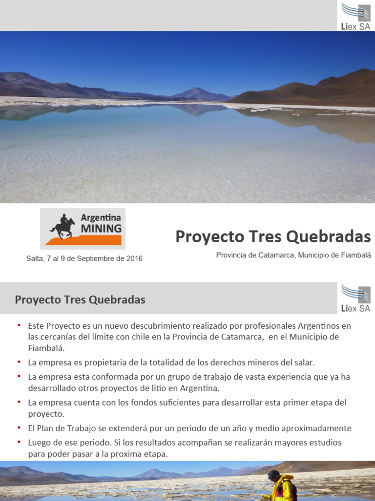 De Pablos Proyecto Tres Quebradas Neo Lithium 1966 | PDF | Agua | Minería
