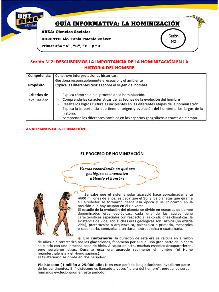 Material Sesión 2 - Hominizacion | PDF | Homo | Humano