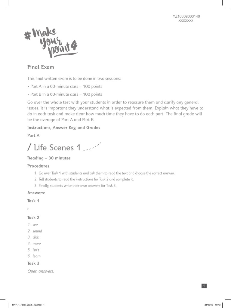 MYP 4 (2nd ED) - Teacher's Sheet | PDF | Human Communication | Cognition
