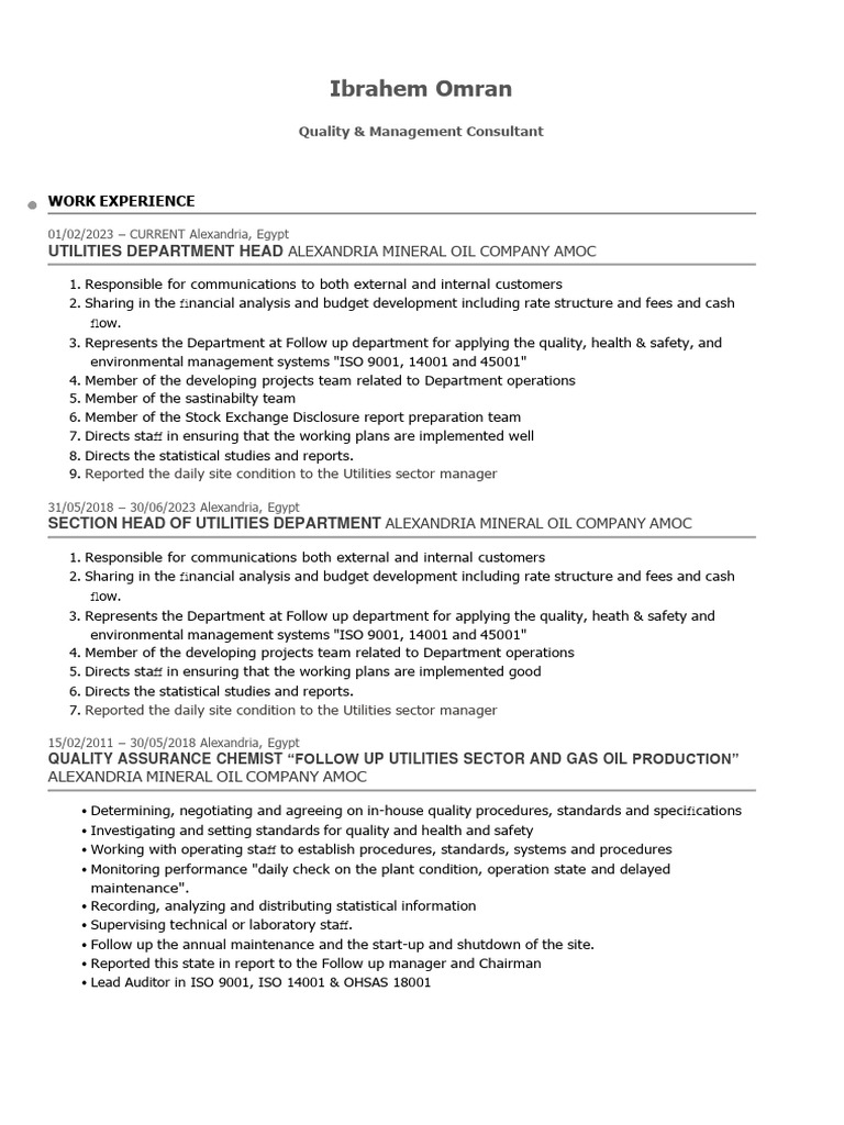 Ibrahim Omran CV | PDF