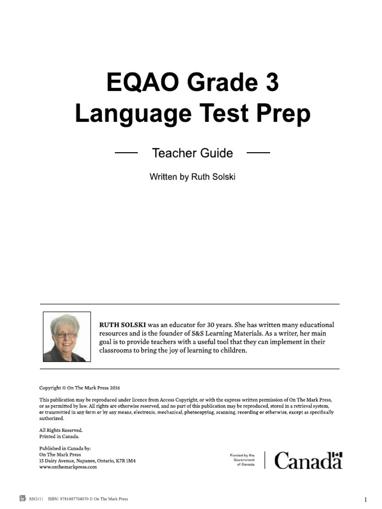 Gr. 3 Language Test Prep Guide-E-book-Test#1 | PDF