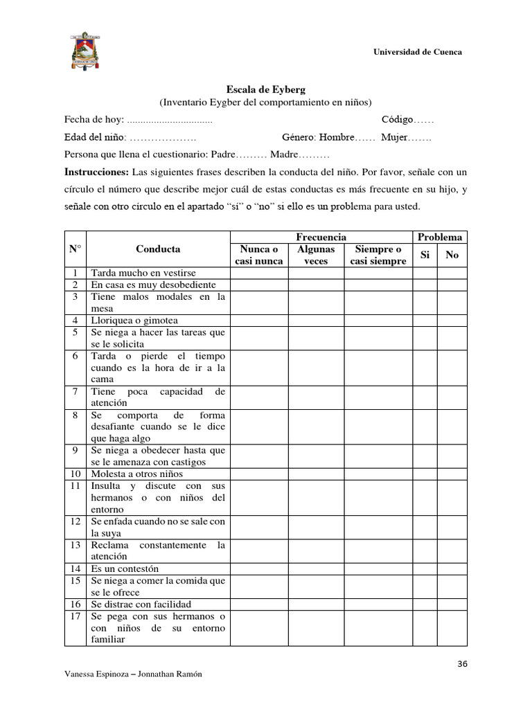 Test de Eyberg | PDF