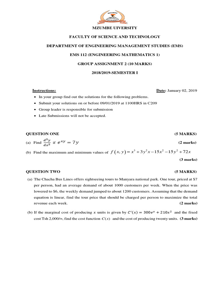 Ems 112-Assignment 2 | PDF
