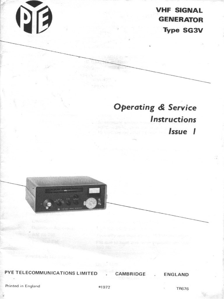 Pye sg3v | PDF