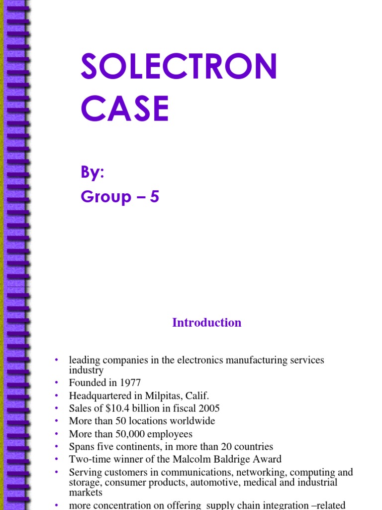 Solectron's Culture and Quality Drive Success | PDF | Supply Chain ...