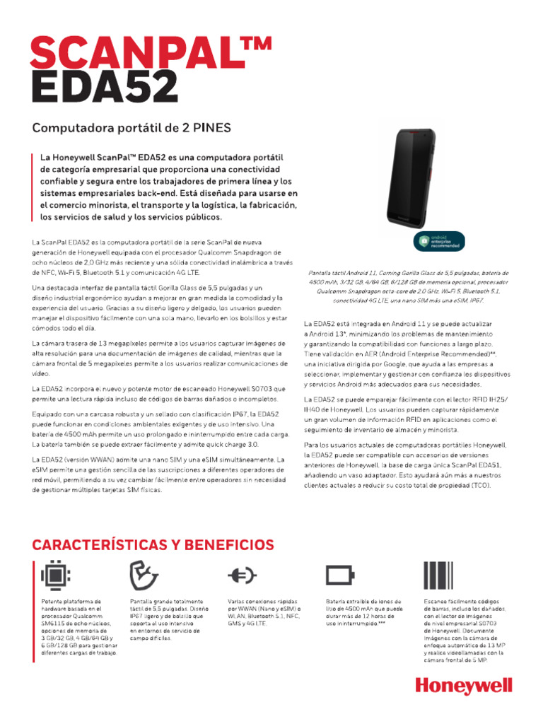EDA52 2 Pin Data Sheet Es | PDF
