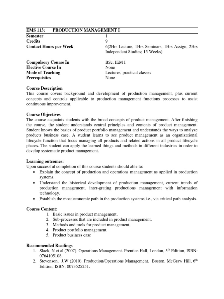 EMS 113 - OUTLINE - PDF 11 | PDF | Life Cycle Assessment | Cognition