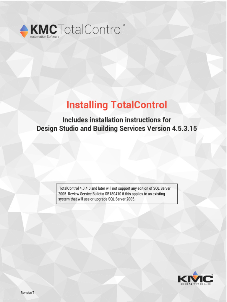 SOFTWARE - MANUAL - InstallingTotalControl - RevT (New) | PDF | Computer Network | Microsoft Sql ...