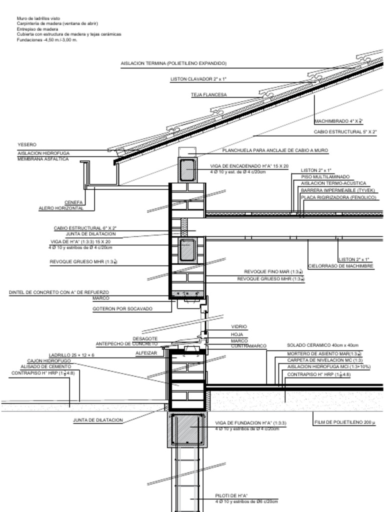 Corte de Ladrillo y Anclajes en Muros | PDF | Albañilería | edificio
