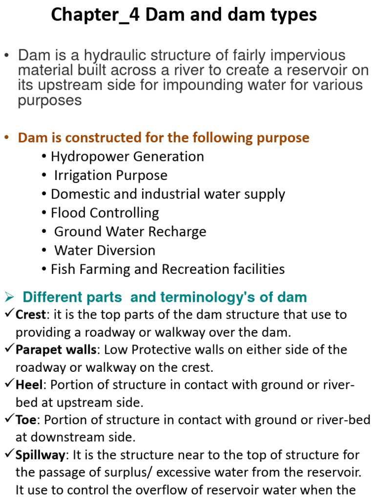 Chapter - 4 Dams and Dam Sites and Reservoir Engineering Geology | PDF ...