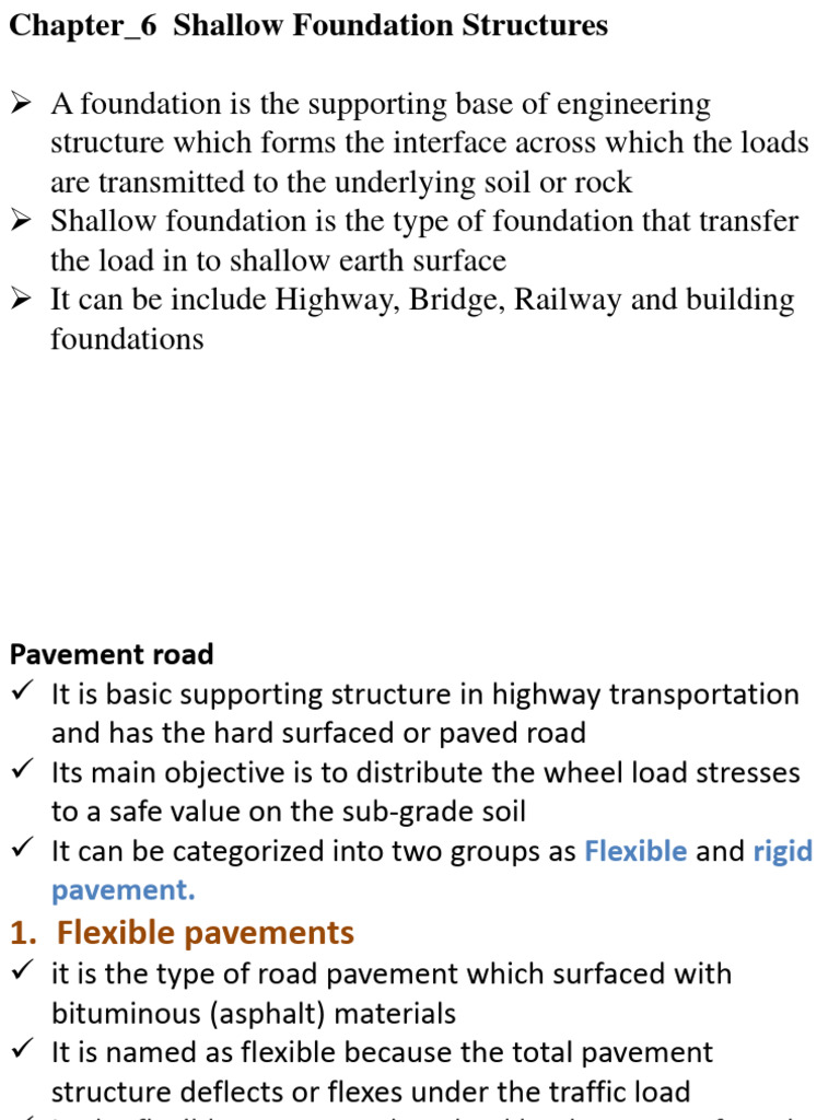Shallow Foundations and Pavement Types | PDF | Road Surface | Deep Foundation