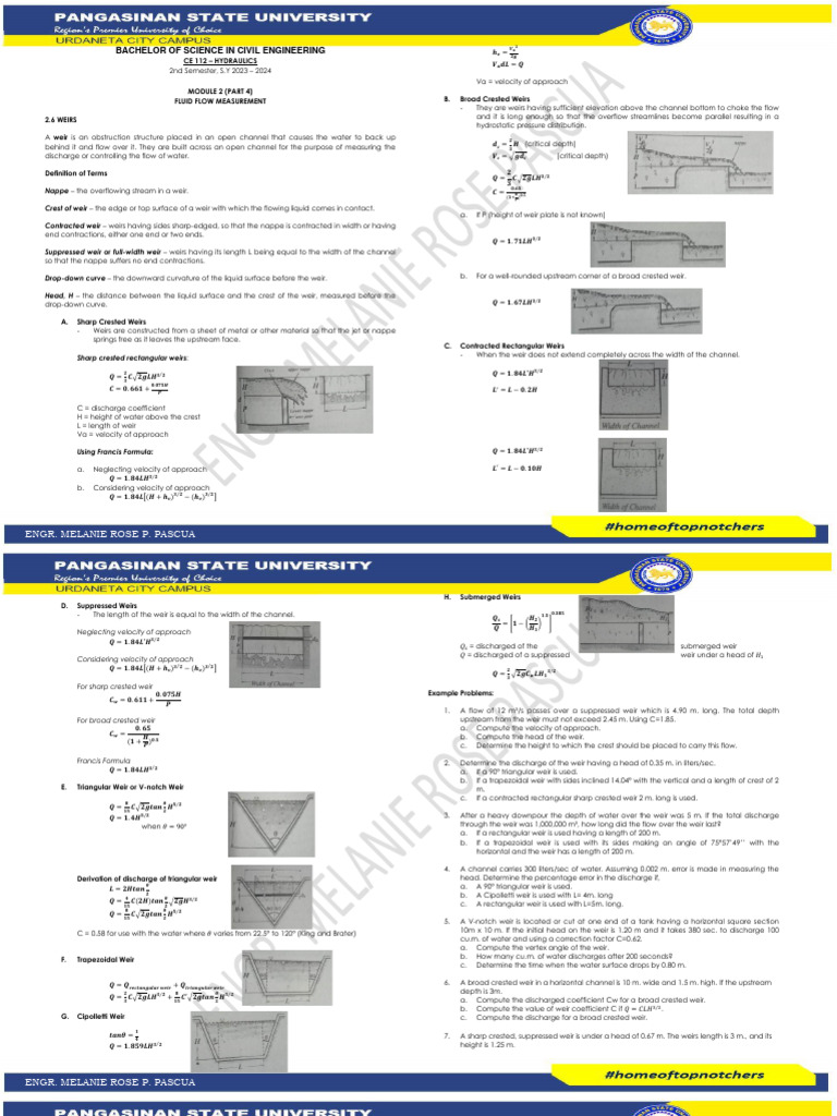 Fluid Flow Measurement in Civil Engineering | PDF | Continuum Mechanics ...