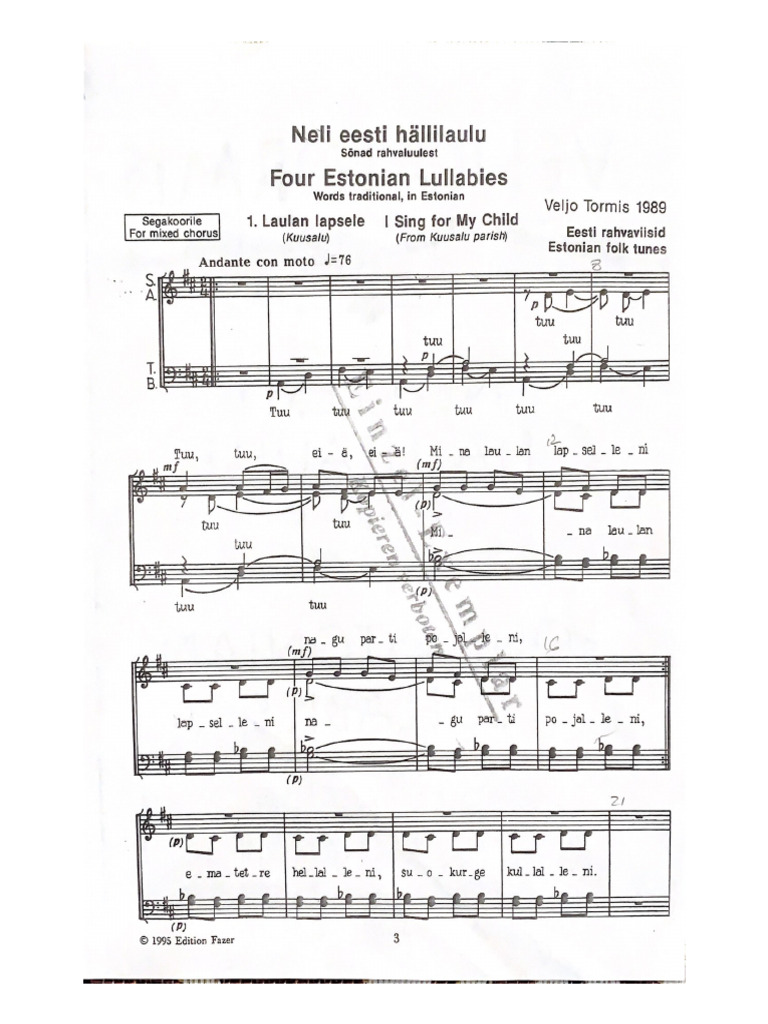 Neli Eesti Hällilaulu | PDF
