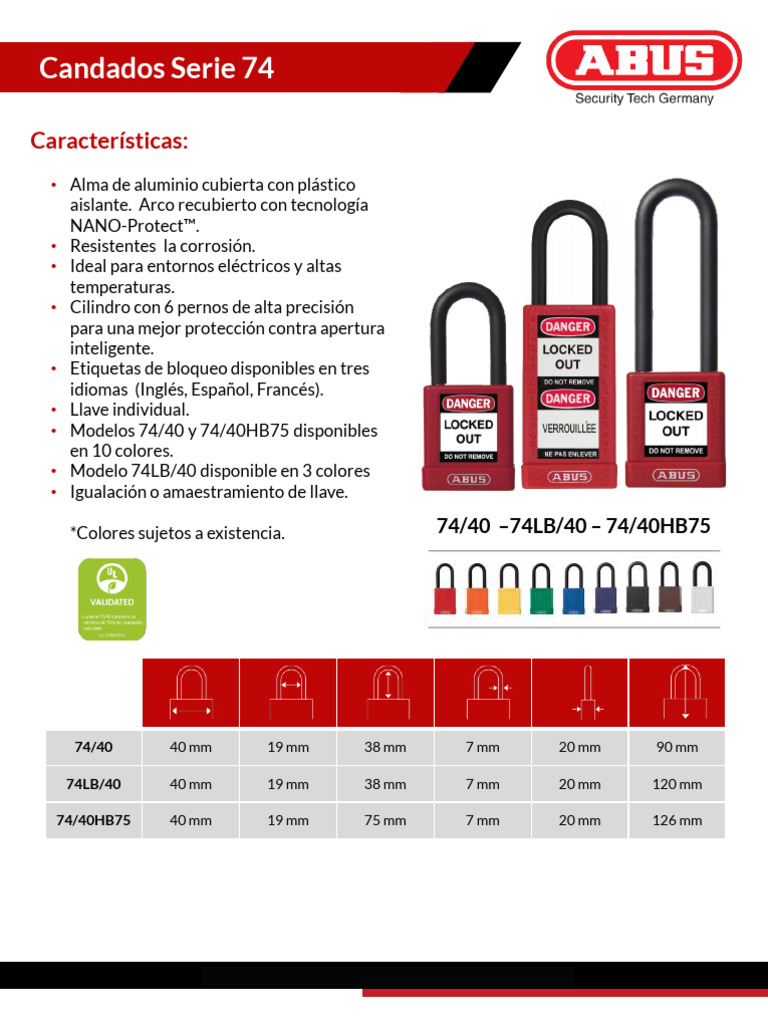 1 ficha-CANDADO DIELECTRICO Loto | PDF | Sustancias químicas | Materiales