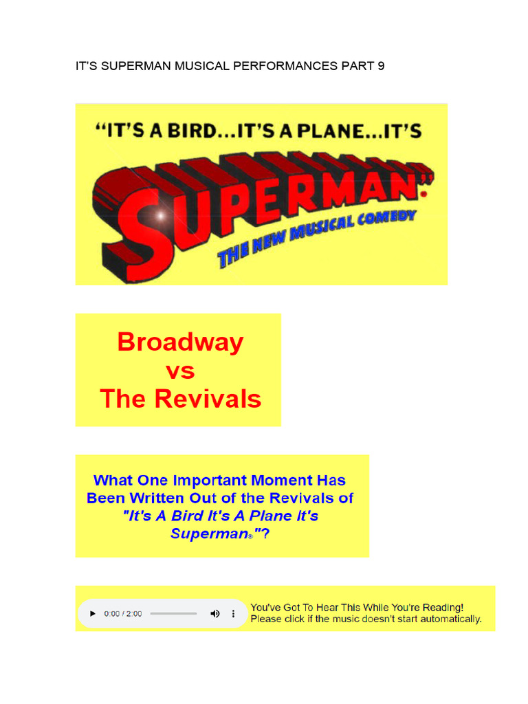 It'Superman Musical Performances Part 9 | PDF | Superman | Batman