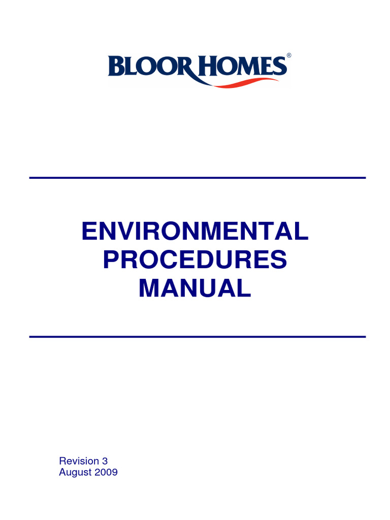 Environmental Procedures Manual: Revision 3 August 2009 | PDF | Water ...