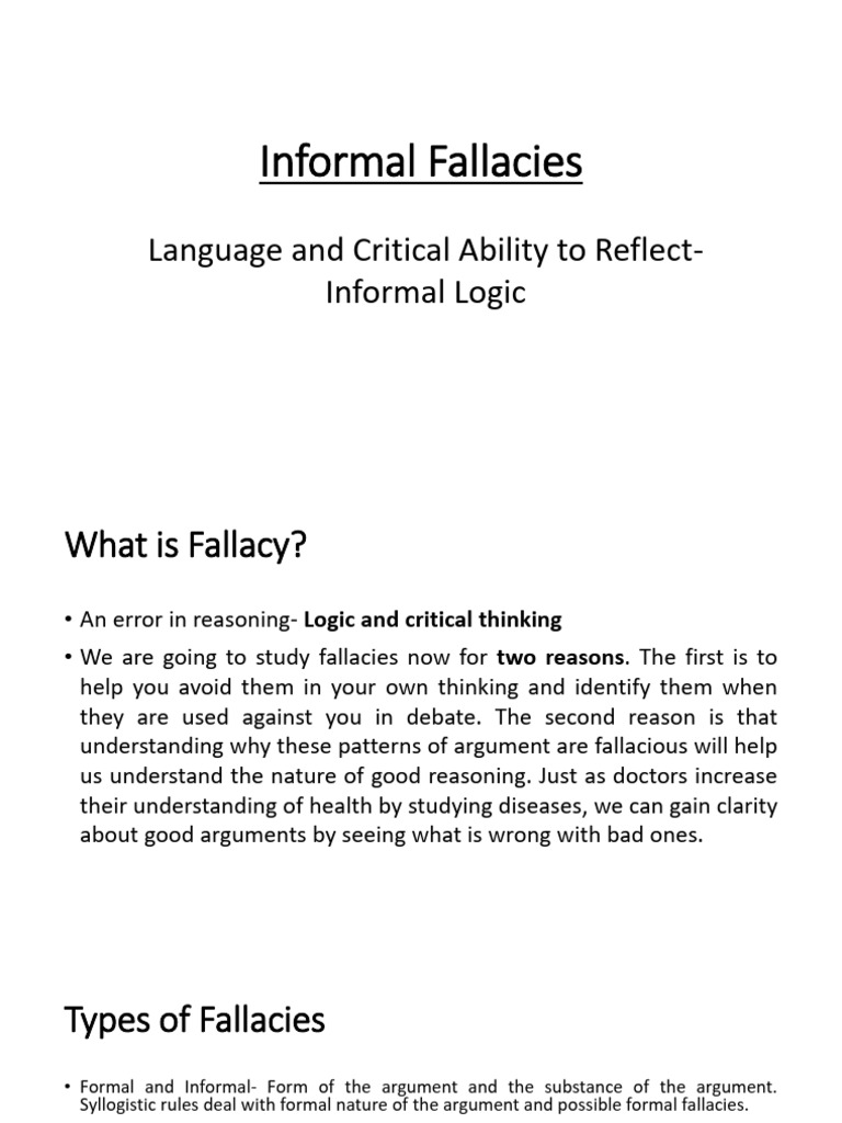 Understanding Informal Fallacies | PDF | Fallacy | Argument