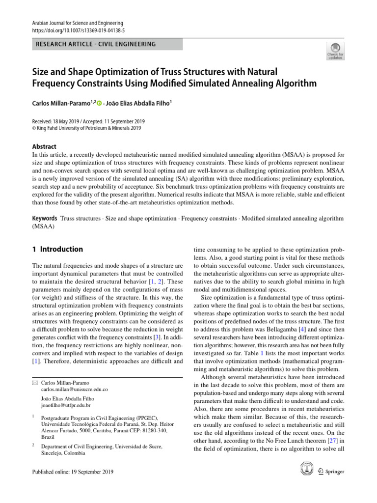 Size and Shape Optimization of Truss STR | PDF | Mathematical ...