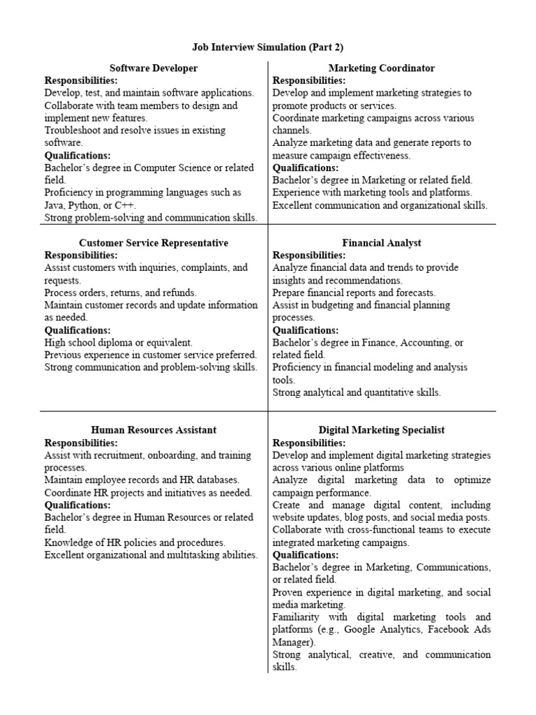 Job Interview Part 2 | Download Free PDF | Digital Marketing | Goal Job Interview Part 2 | Download Free PDF | Digital Marketing | Goal
