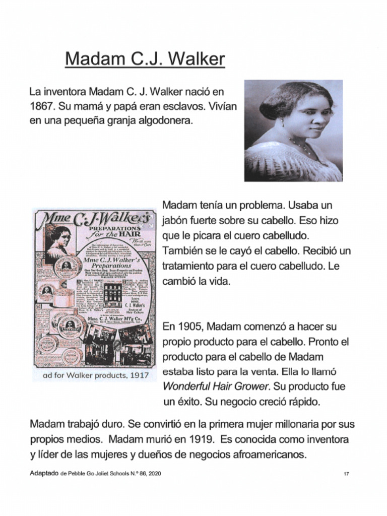 Madam C.J. Walker (Spanish) | PDF