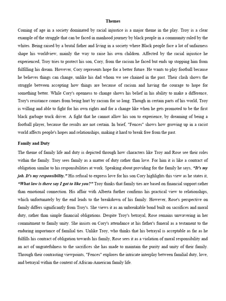 Themes Fences | PDF | Family | Fences (Play)