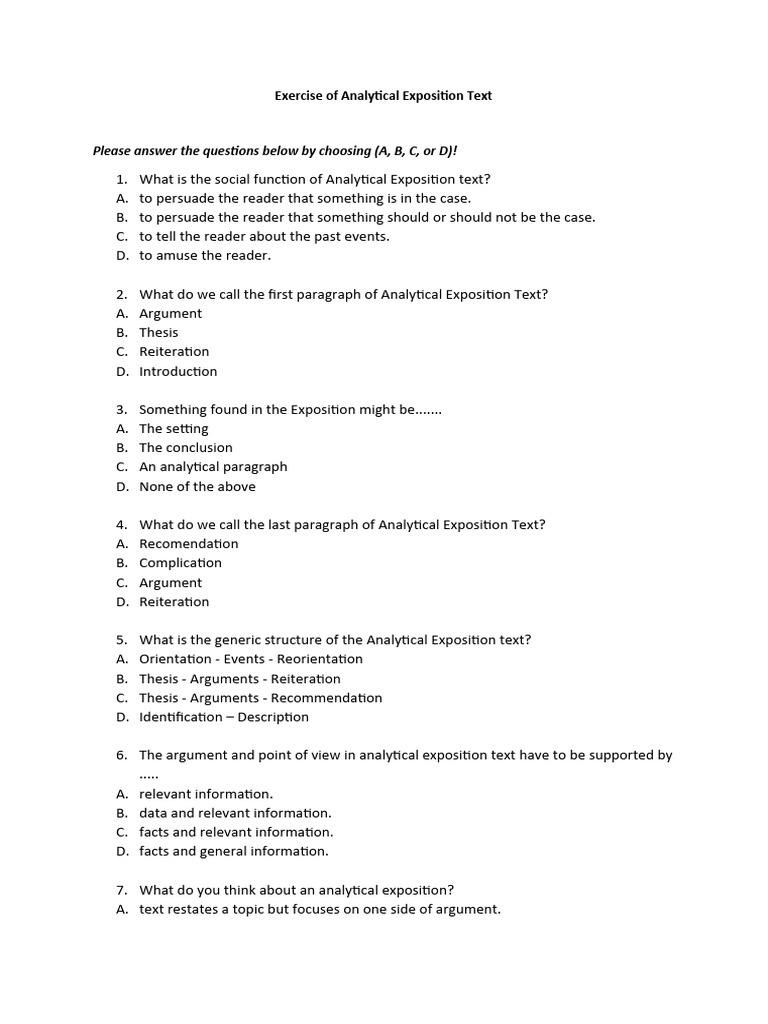 Tugas SMATER Kelas XI - Exercise of Analytical Exposition Text | PDF ...