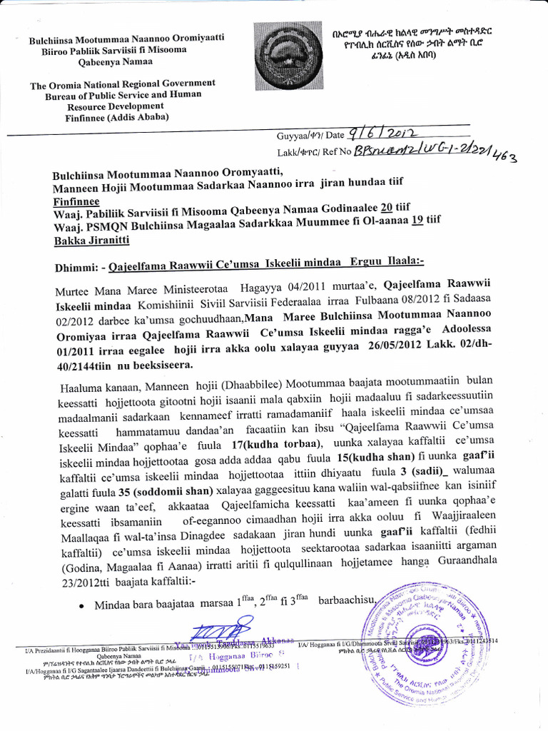 Qajeelfama Kaffaltii Mindaa JEG | PDF
