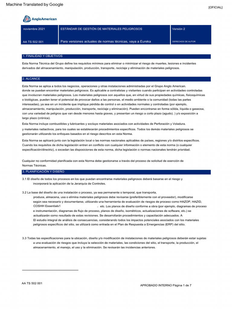502 001 Hazardous Materials Management Standard V2 Nov2021 - Approved ...