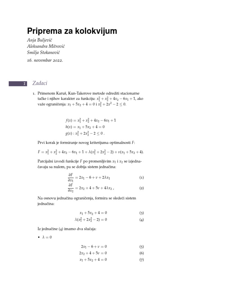 V09. Priprema Za Kolokvijum. | PDF