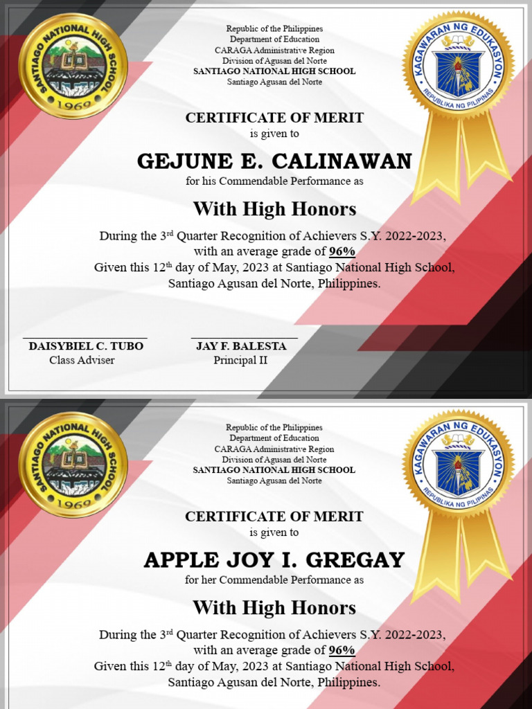Certificate With Honor | PDF