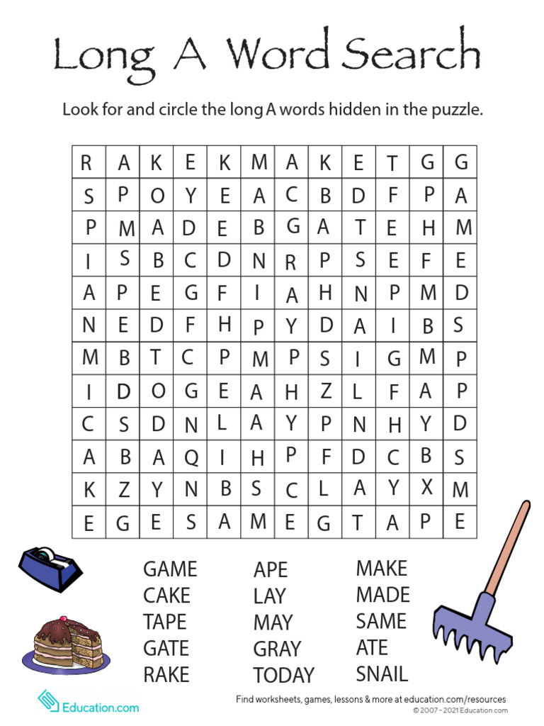 Long A Crossword Puzzle | PDF | Puzzles | Word Puzzles