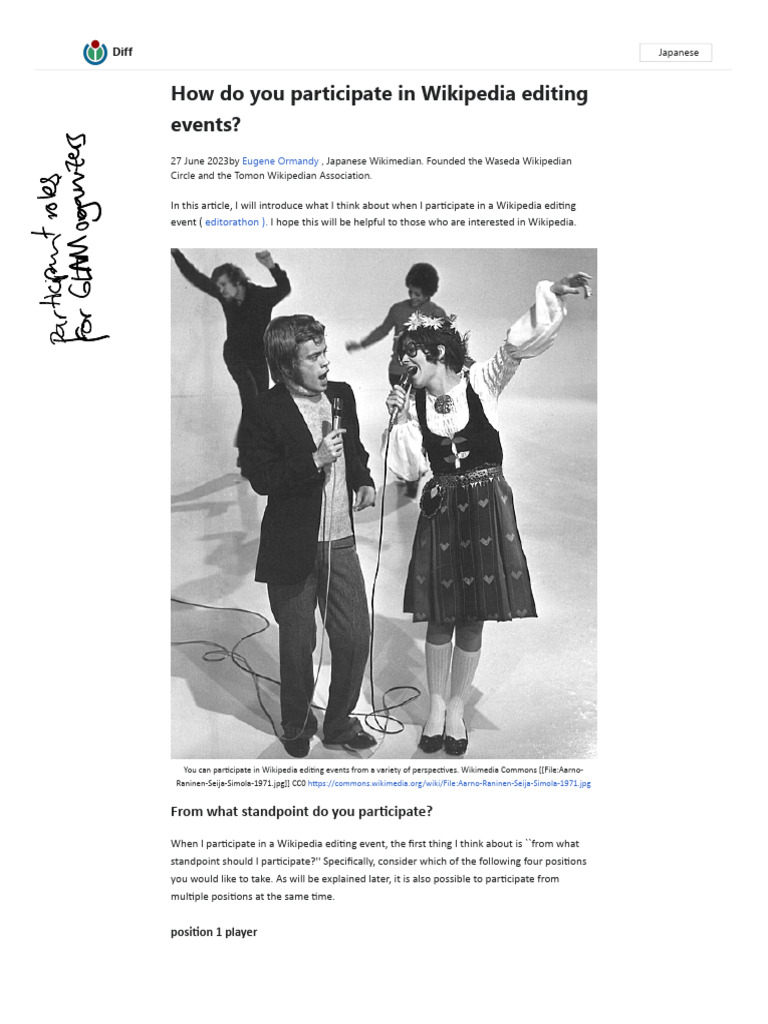 How Do You Participate in Wikipedia Editing Event | PDF | Wikipedia ...