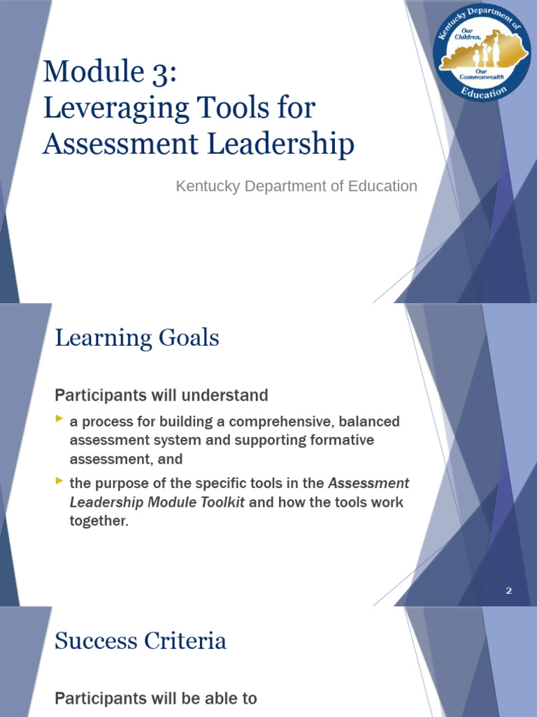 Module 3 Leveraging Tools For Assessment Leadership | PDF | Learning | Cognition