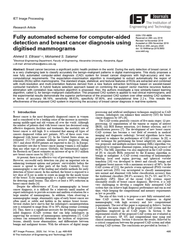 IET Image Processing - 2020 - Eltrass - Fully Automated Scheme For Computer Aided Detection and ...