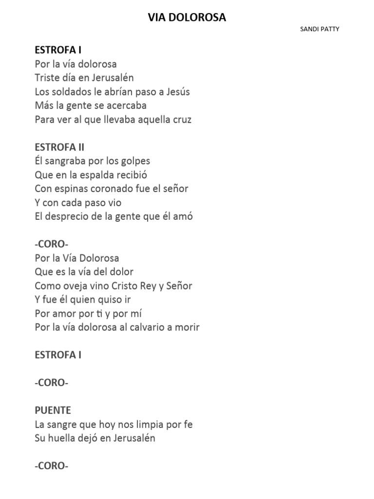 Via Dolorosa LETRA | PDF