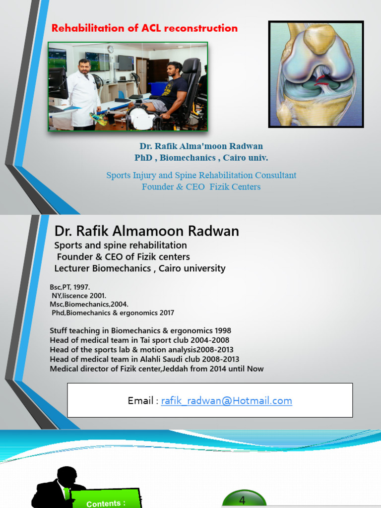 ACL Rehab for Sports Professionals | PDF | Knee | Musculoskeletal System