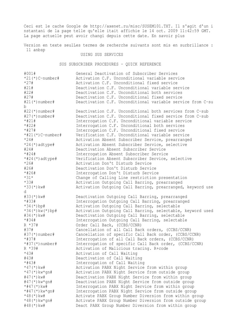 Codes USSD Ericsson | Download Free PDF | Telecommunications | Digital ...