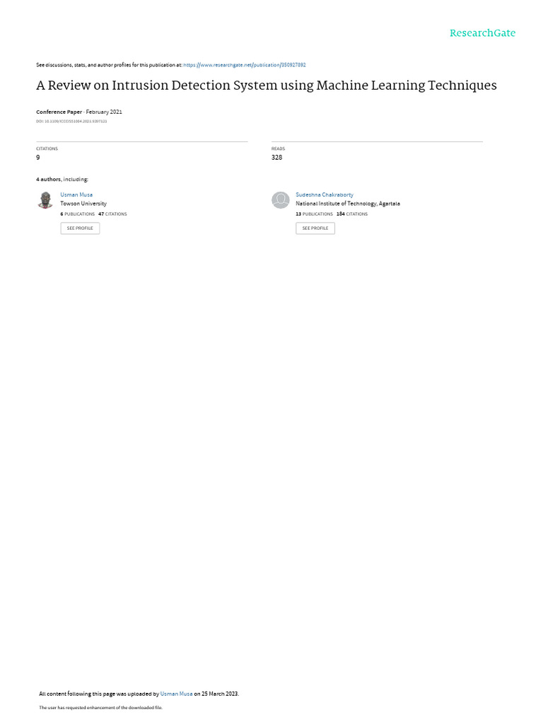 Intrusion Detection System Using Machine Learning Techniques A Review ...