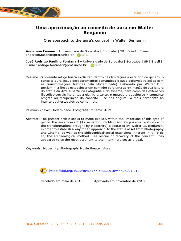FASANO, A FANTANARI, J. R. P. - Uma Aproximação Ao Conceito de Aura Emm ...