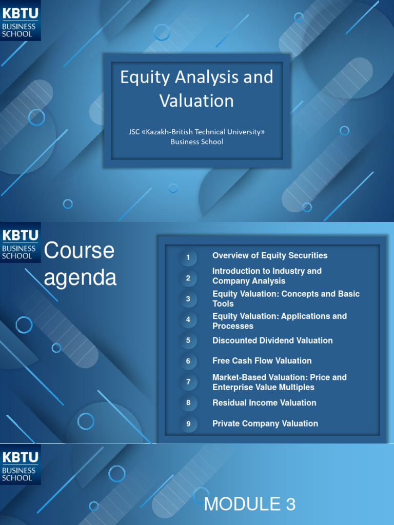 Equity Valuation for Finance Students | PDF | Valuation (Finance ...