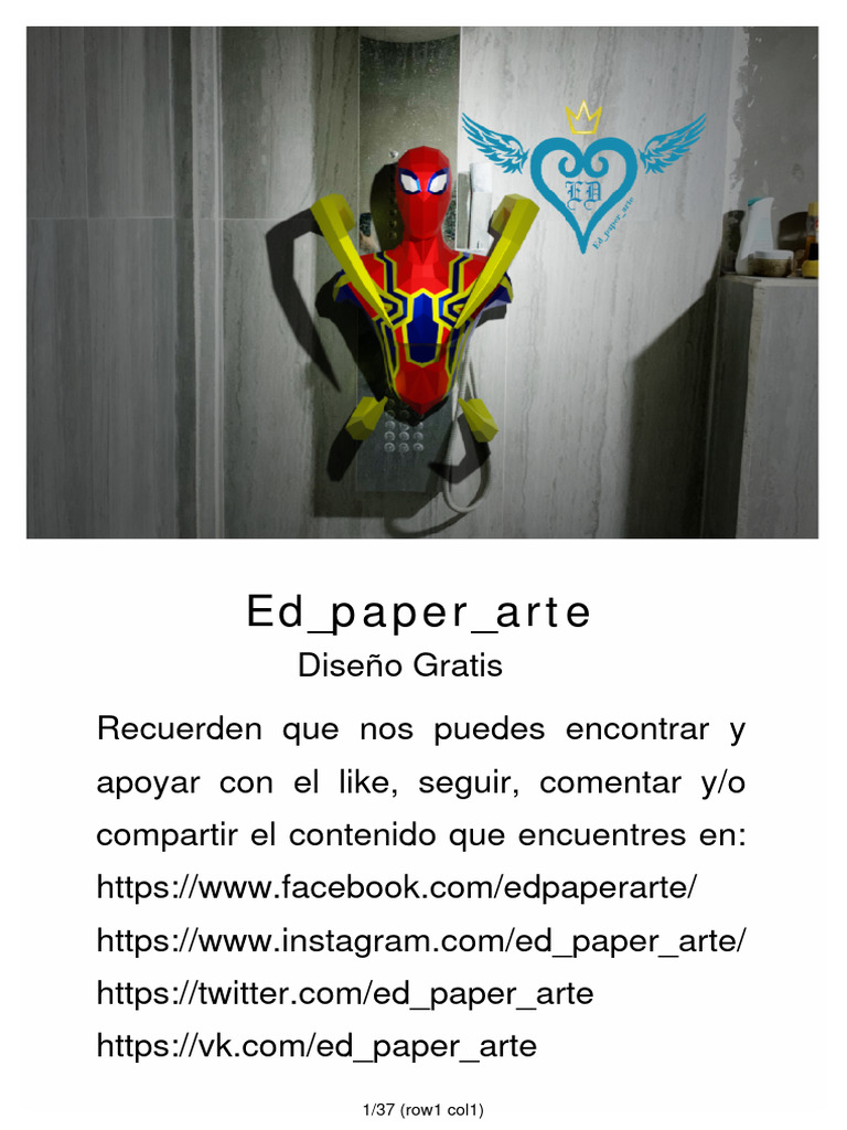 Spiderman Busto Low Poly Pared-Replica en Blanco y Negro Con Números y ...