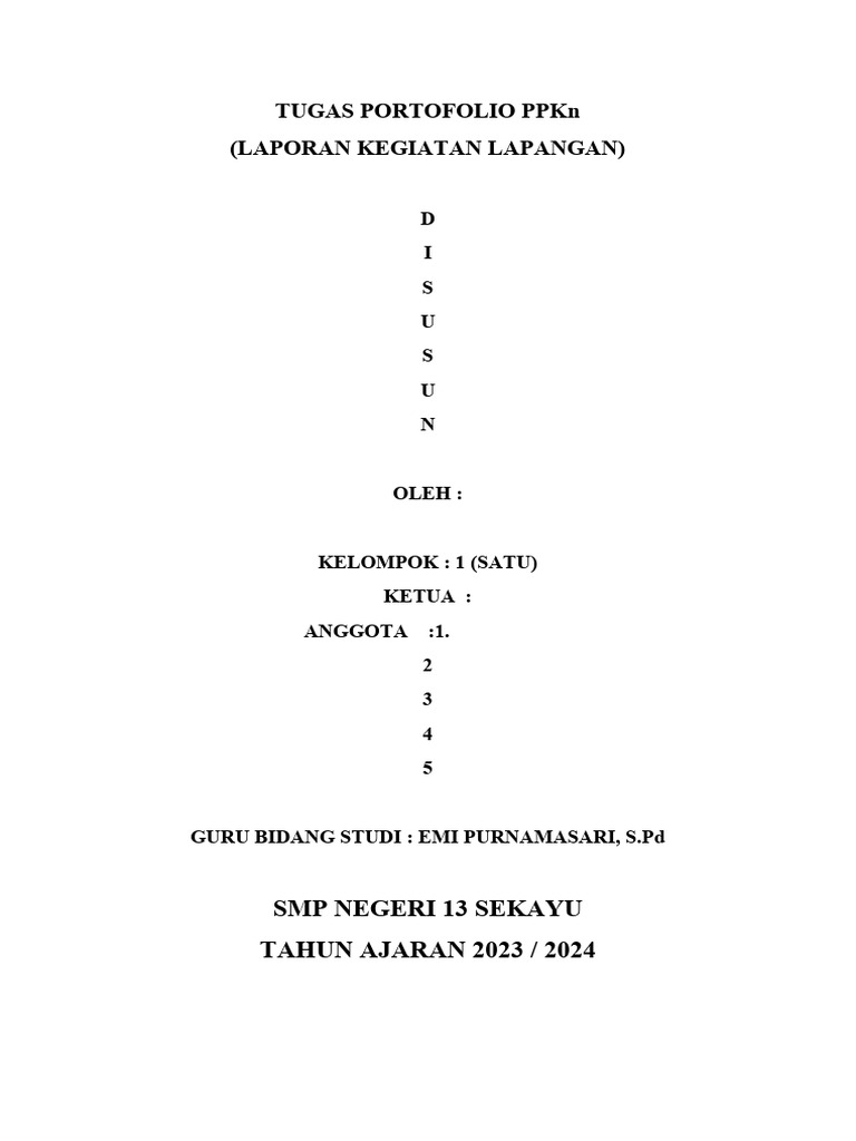 TUGAS PORTOFOLIO PPKN | PDF
