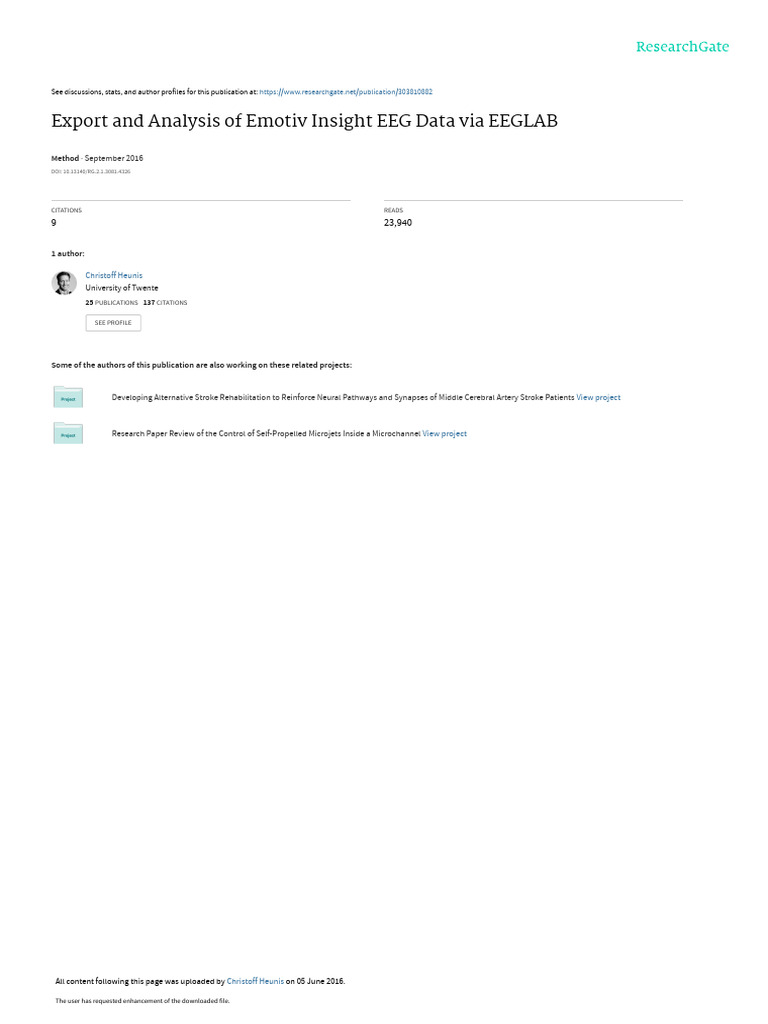 Eeglabimport Method Pdf Computer File Electroencephalography